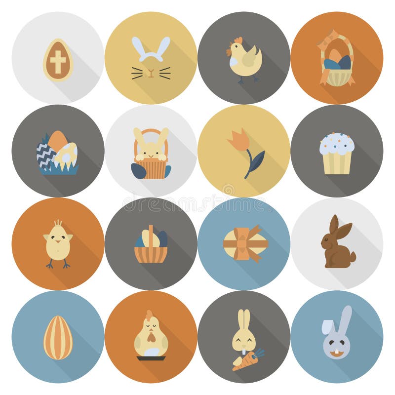 Celebration Easter Icons stock vector. Illustration of greeting - 89829888