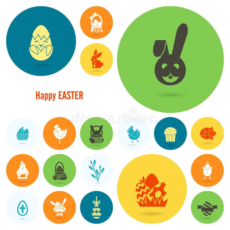 Celebration Easter Icons stock vector. Illustration of symbol - 113063922