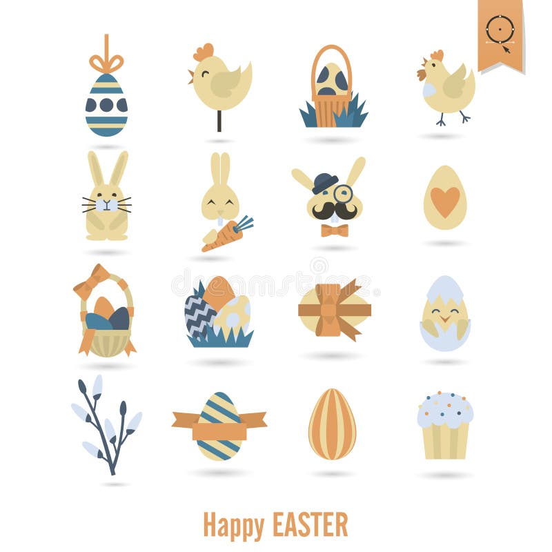 Celebration Easter Icons stock vector. Illustration of easter - 113537631