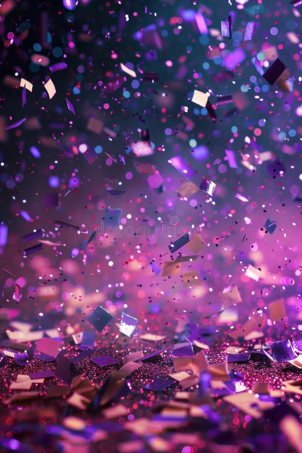 Celebration with Falling Confetti and Bright Lights. Generative Ai ...