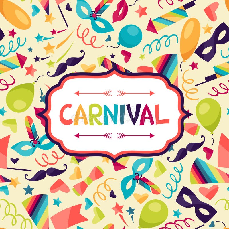 Celebration Festive Background with Carnival Icons Stock Vector ...