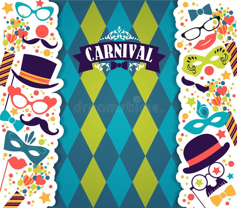 Celebration Festive Background with Carnival Icons and Objects. Stock ...