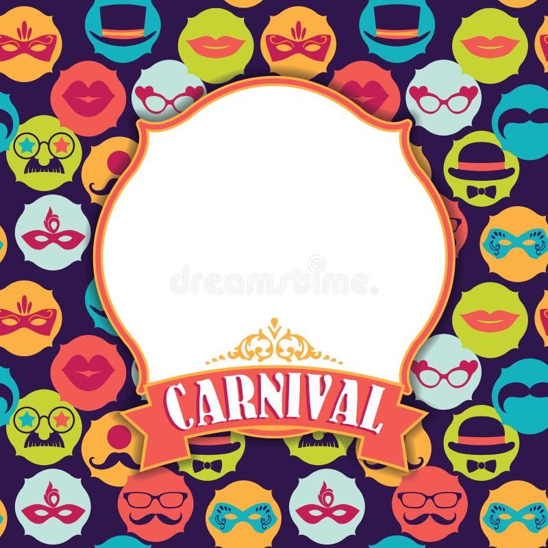 Celebration Festive Background with Carnival Icons and Objects. Stock ...
