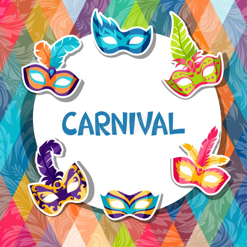 Celebration Festive Background with Carnival Masks Stock Vector ...