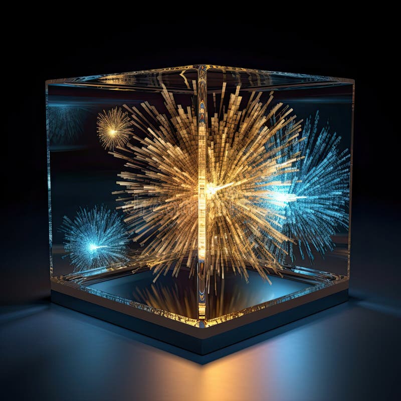 A Celebration of Fireworks - Blue and Gold Stock Illustration ...