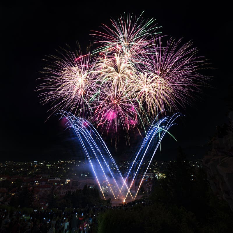 Fireworks, Bulgaria, Europe Stock Photo - Image of black, firework ...