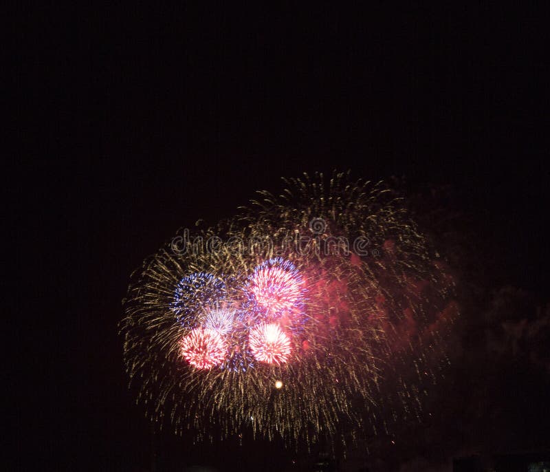 Celebration with fireworks stock image. Image of fourth - 120212977