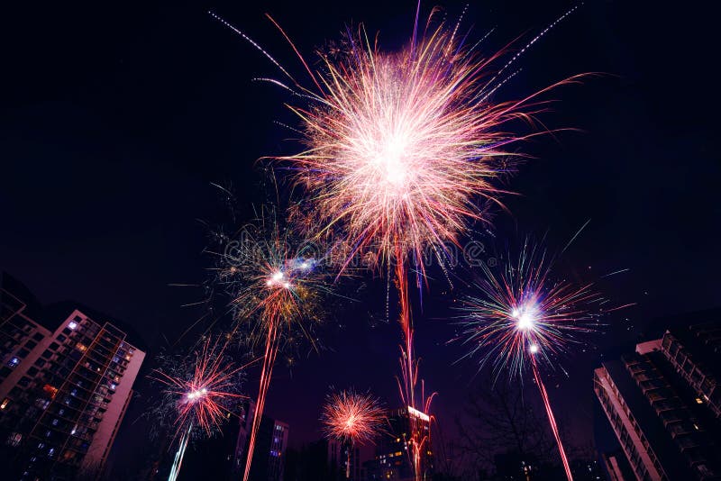 Celebration of fireworks stock image. Image of dark, evening - 53086229