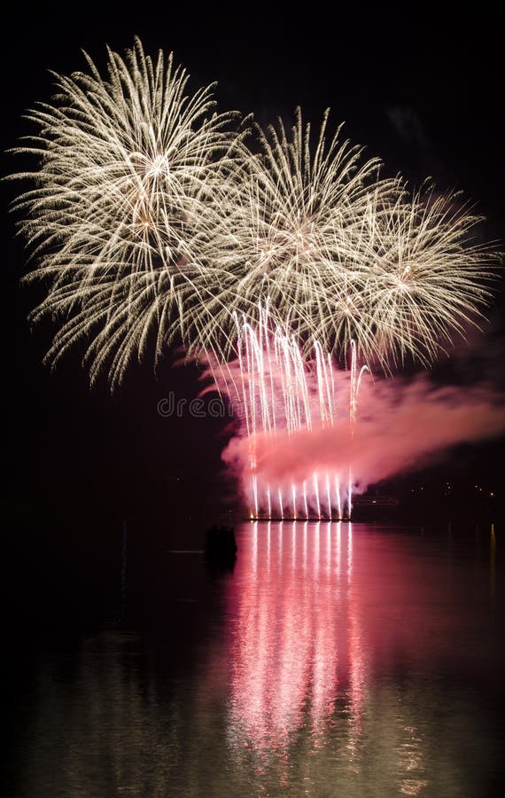 Celebration with Fireworks Show Stock Image - Image of party, explode ...