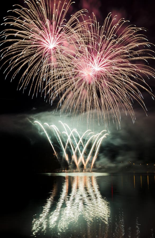 Celebration with Fireworks Show Stock Photo - Image of fire, colorful ...