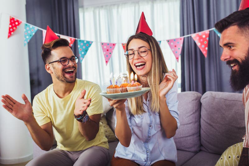 Celebration,friends, Party and Birthday Concept Stock Image - Image of ...