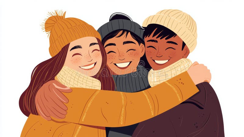 A Celebration of Friendship Day with Three People Hugging Each Other ...