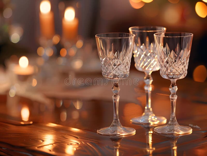 Celebration Glassware at the Dining Table Home Decor Stock Illustration ...