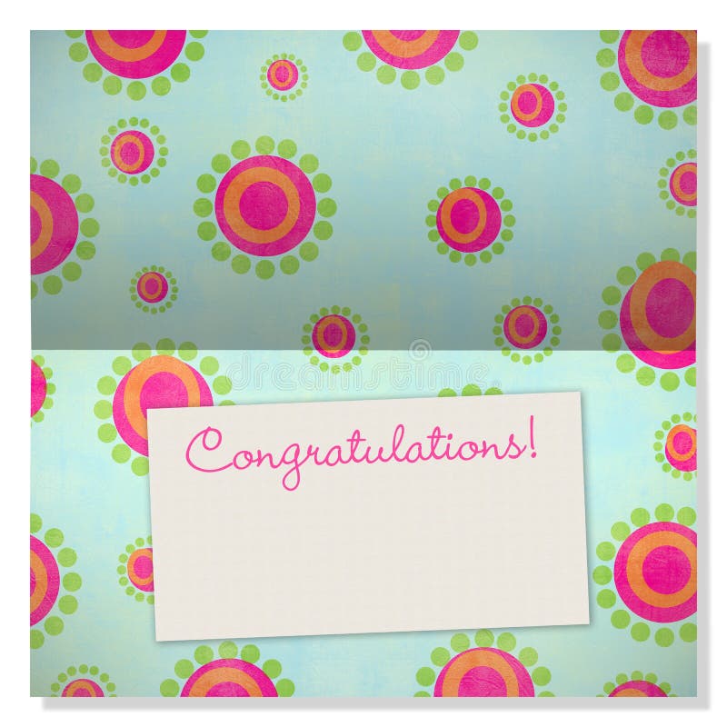 Celebration Card with Damask Pattern and Label Stock Illustration ...