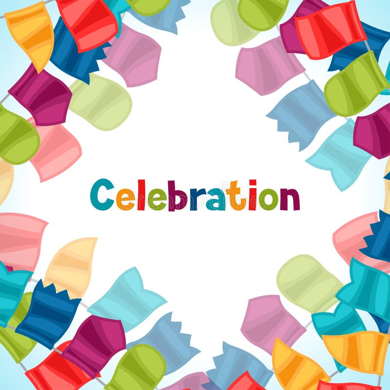 Celebration Holiday Greeting Card with Garland of Stock Vector ...