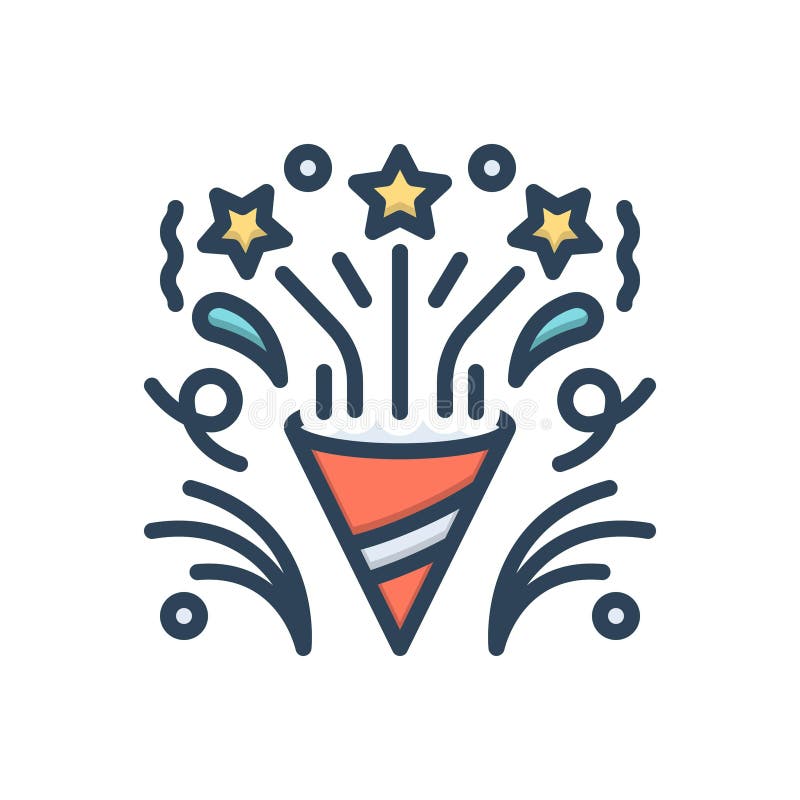 Color Illustration Icon for Celebration, Fete and Burst Stock ...