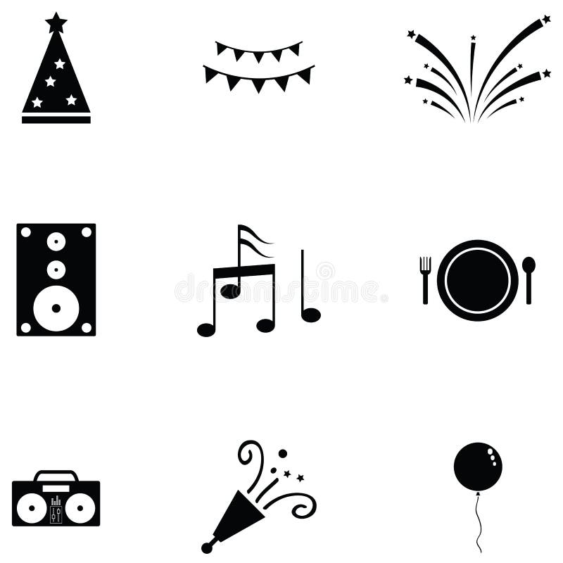 Celebration icon set stock illustration. Illustration of holiday ...