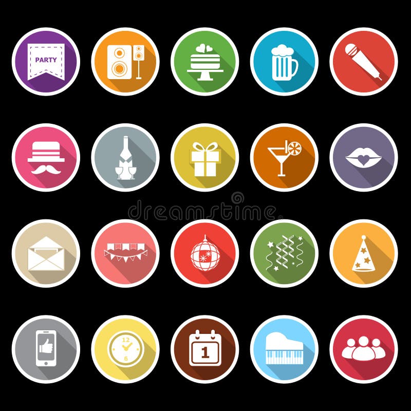 Party and Celebration Icon Set. Stock Vector - Illustration of ...