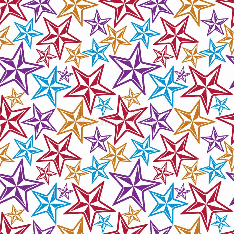 Celebration Idea Vector Background, Beautiful Stars. Seamless Stock ...