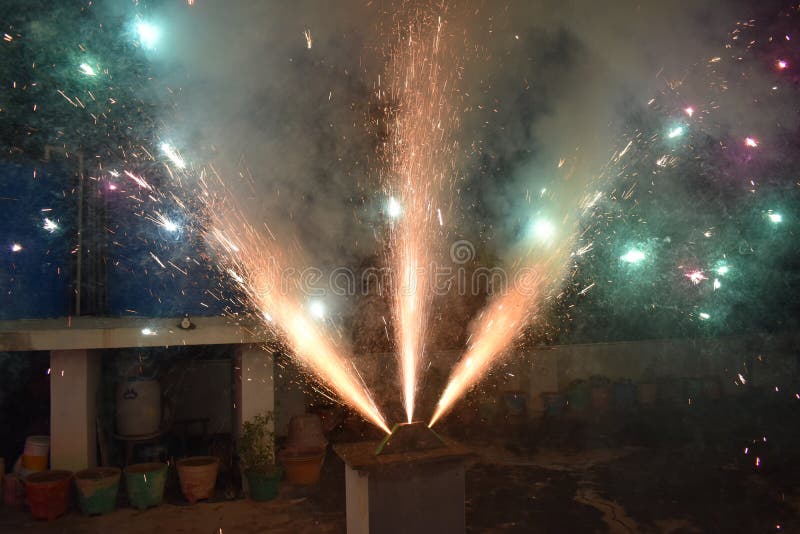 A Type of Firecracker Spinning on the Ground Stock Photo - Image of ...