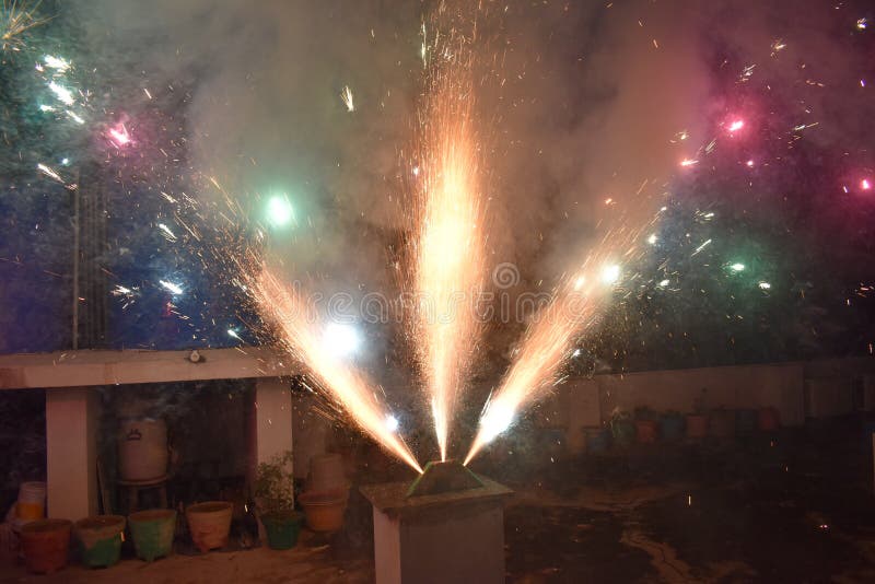 A Type of Firecracker Spinning on the Ground Stock Photo - Image of ...
