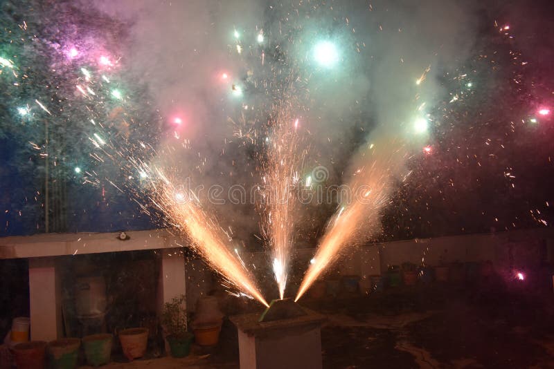 A Type of Firecracker Spinning on the Ground Stock Photo - Image of ...