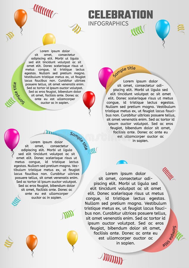 Celebration Infographics with Balloons Stock Illustration ...