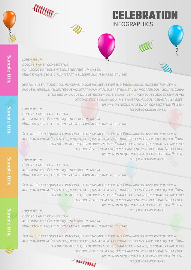 Balloons Infographics Timeline Label Vector Illustration Stock Vector ...
