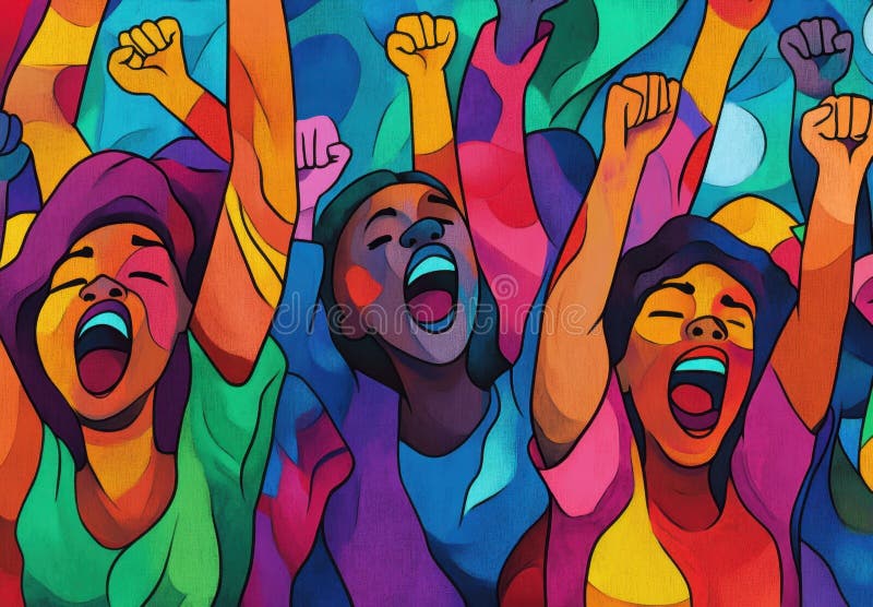 A Celebration of Joyful People – Vibrant Illustration Representing ...