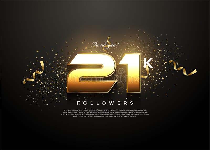 Celebration of 21k Followers with Big and Bright Numbers. Design ...