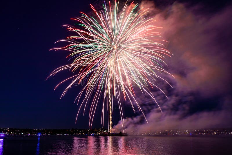 Celebration of Light Fireworks at the English Bay in Vancouver Stock ...