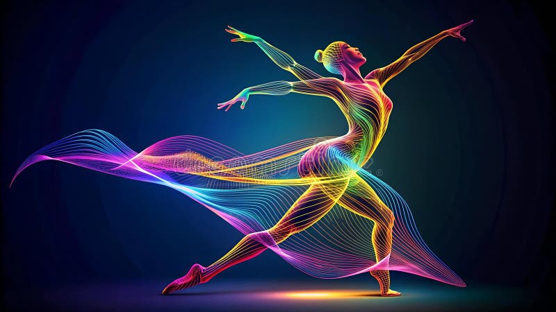 A Celebration of Motion: a Dance of Lines and Curves AI Generated Stock ...