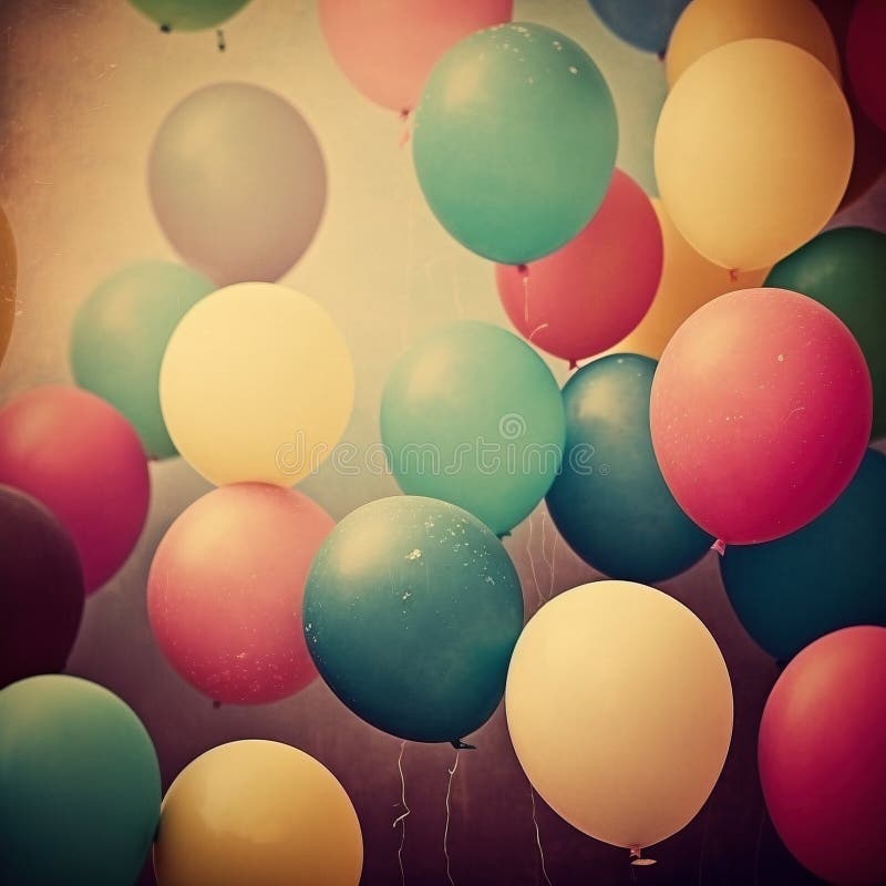 Celebration with Multi Colored Baloons, Created with Generative AI ...