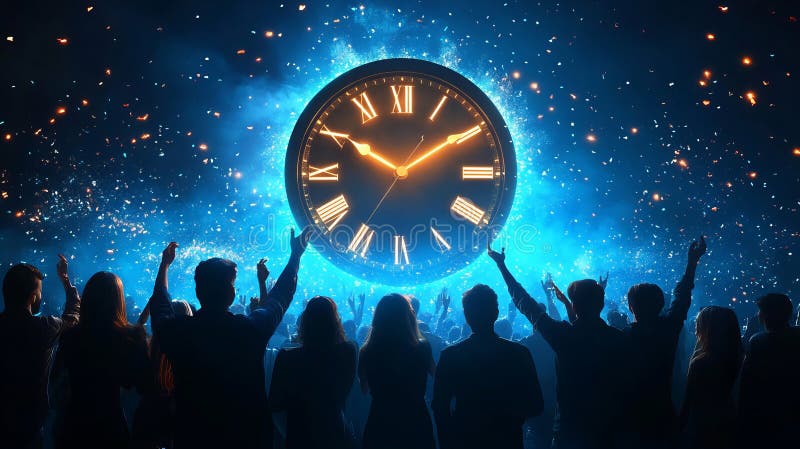 Celebration of New Year S Eve Countdown with Enthusiastic Crowd and ...