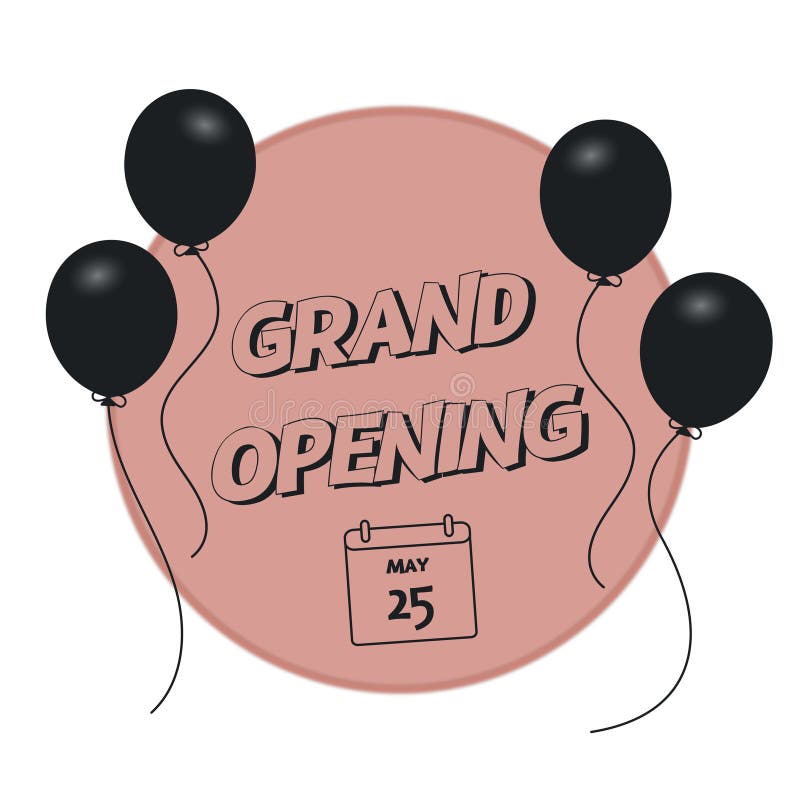 Celebration Party Banner with Grand Opening Balloons Background. Frame ...