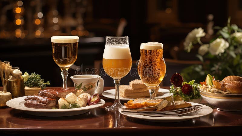 Celebration Restaurant Beer Drink Elegant Stock Illustration ...