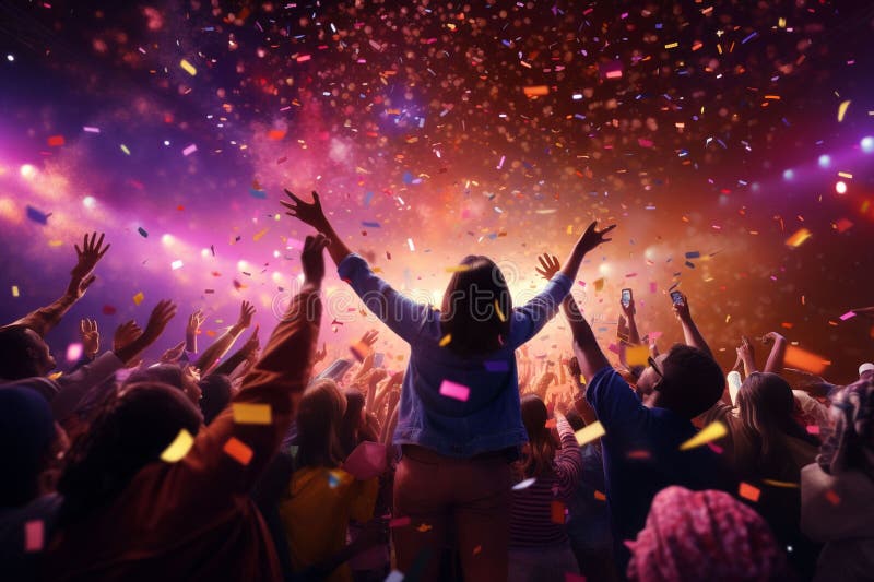 Celebration Scene with Diverse People Dancing Stock Illustration ...