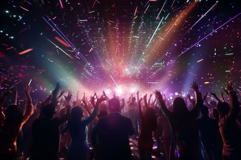 Celebration Scene with Diverse People Dancing Stock Illustration ...