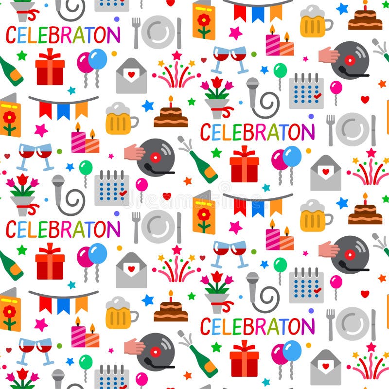 Celebration Seamless Pattern Stock Vector - Illustration of balloon ...