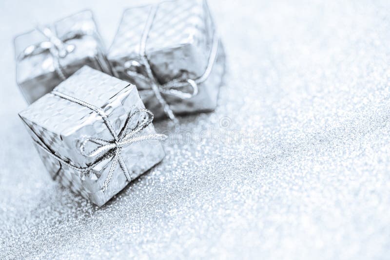 Celebration Silver Gift or Present Boxes for Celebrate Party Event ...