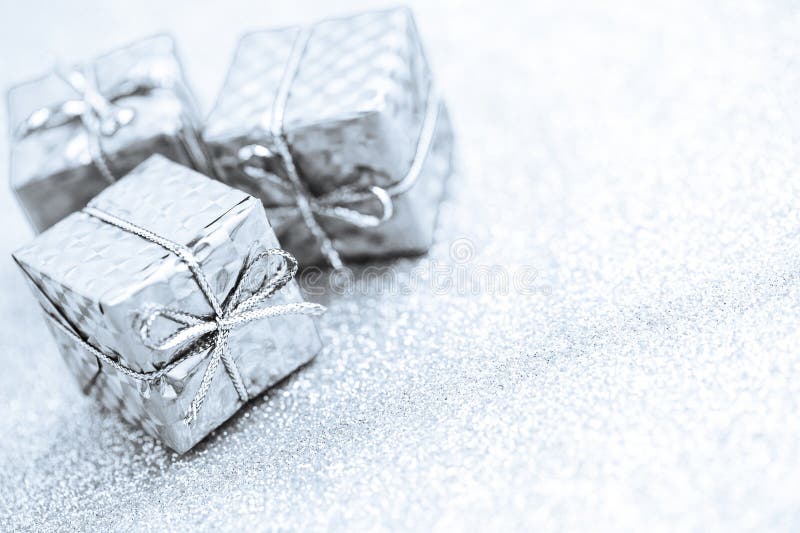 Celebration Silver Gift or Present Boxes for Celebrate Party Event ...