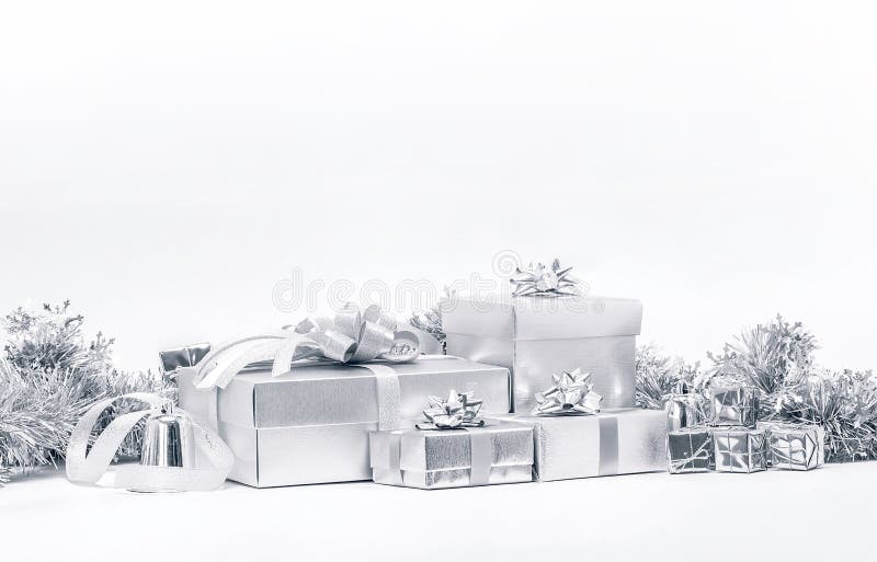 Celebration Silver Gift or Present Boxes for Celebrate Party Event ...