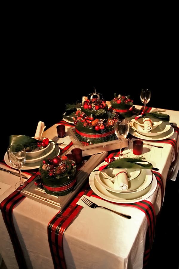 Celebration Table Set with Silverware Stock Photo - Image of cafe ...