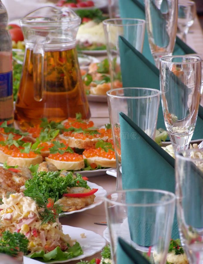 Celebration Table Set with Silverware Stock Photo - Image of cafe ...