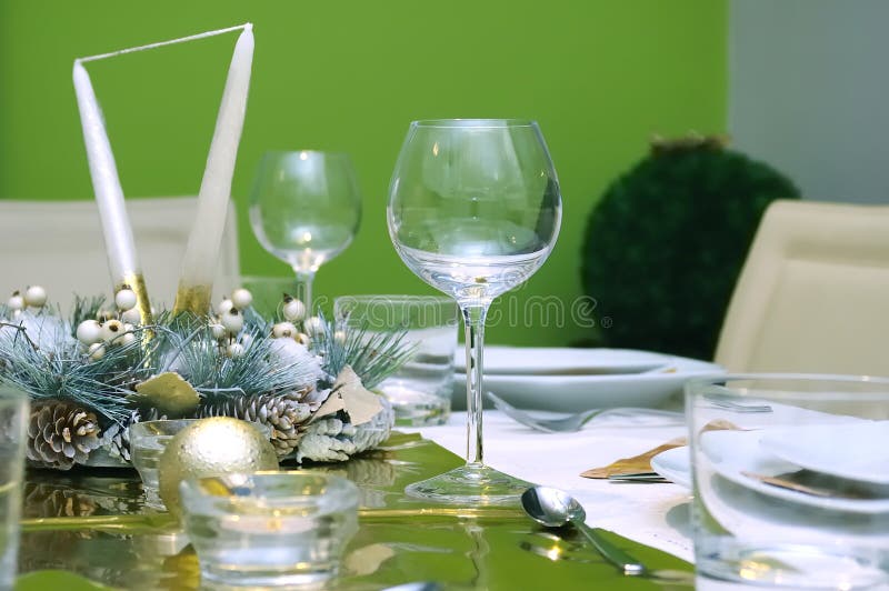 Celebration table setting stock photo. Image of merry - 11727106