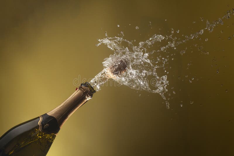 Celebration Theme with Splashing Champagne Stock Photo - Image of happy ...