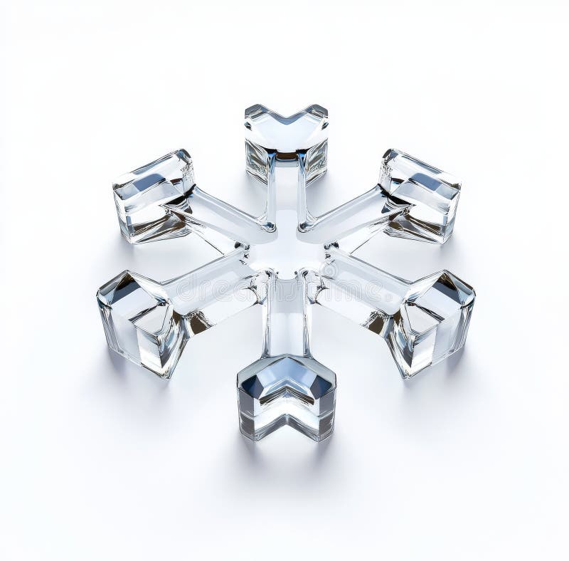 Celebration Themed 3d Transparent Glass Snowflake Render White ...
