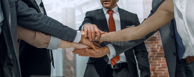Happy Business Team Showing Unity Stock Image - Image of agreement ...