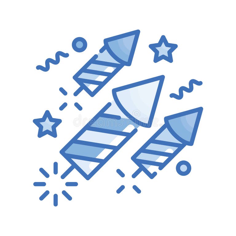 Firecrackers Vector Blue Series Icon Style Illustration. EPS 10 File ...