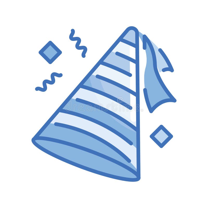 Party Hat Vector Blue Series Icon Style Illustration. EPS 10 File Stock ...